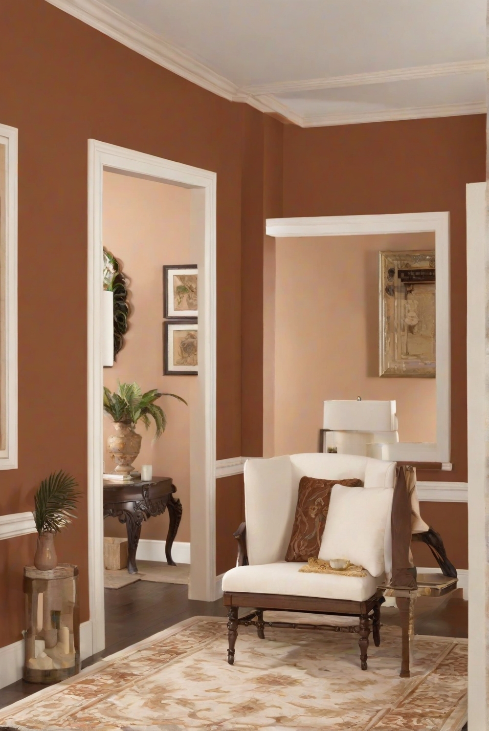 Is BURNT SIENNA wall paint good for living room with a white rug ...