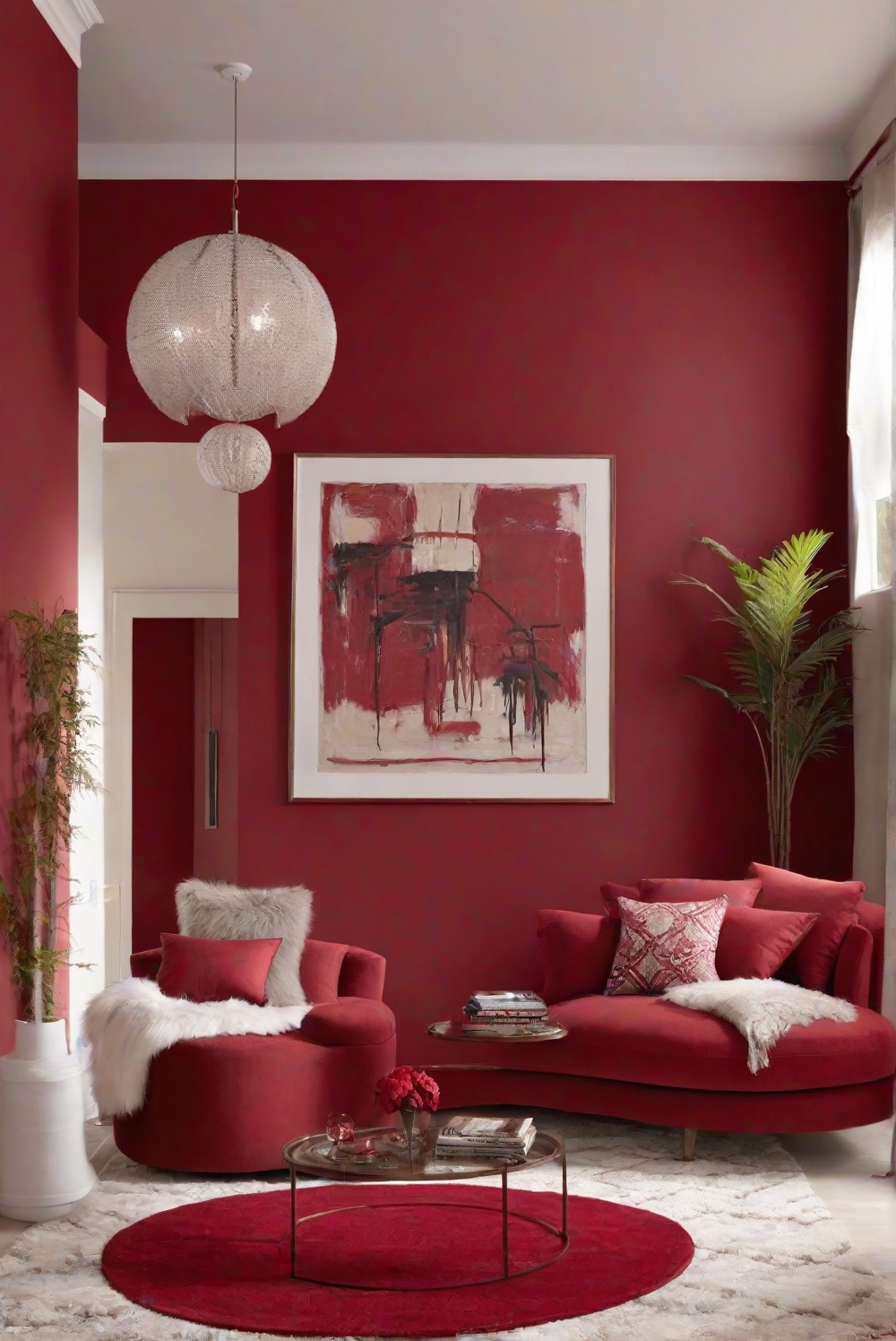 Is CRIMSON RED (2020-10) wall paint good for living room with a white ...