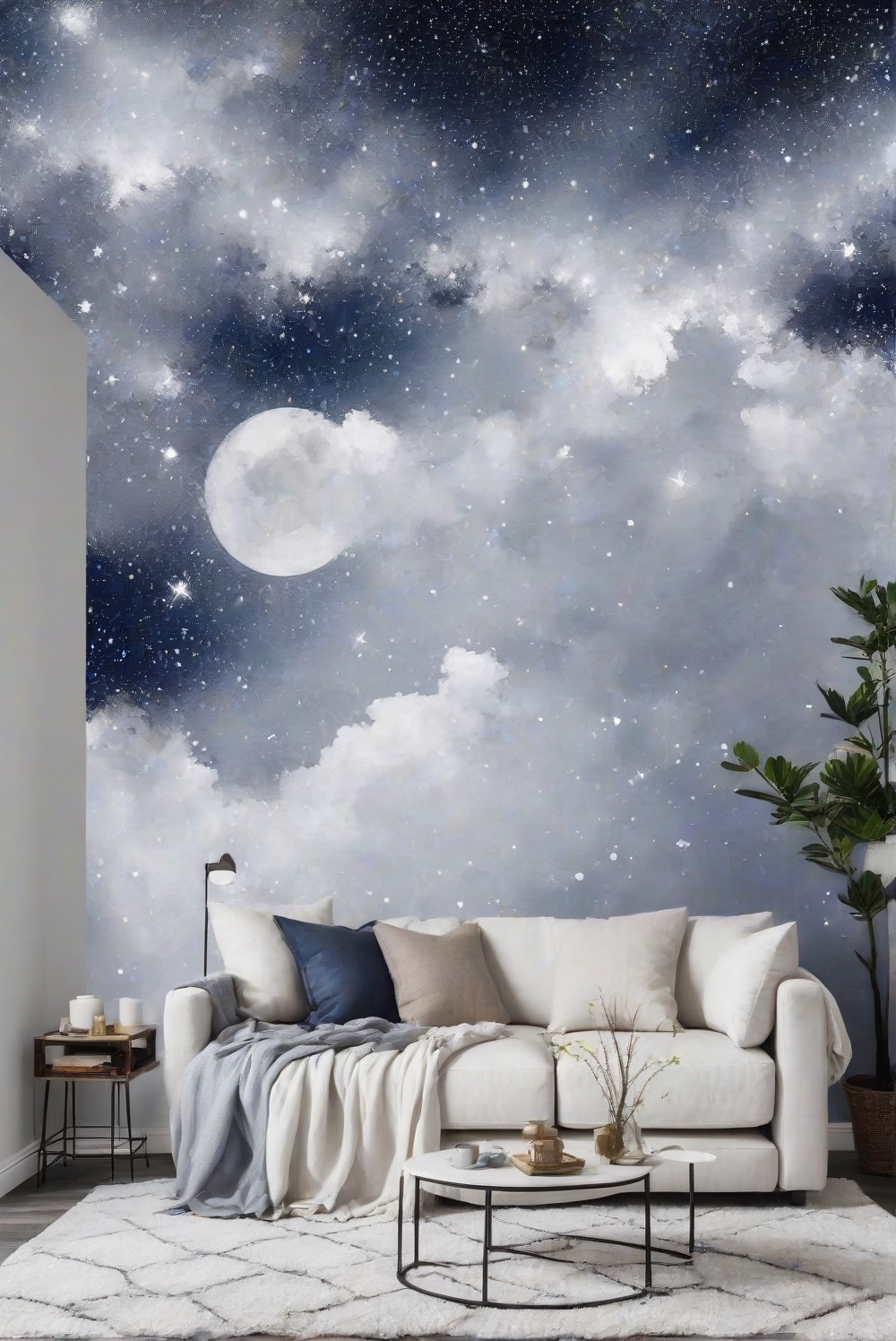 Is NIGHT SKY wall paint good for living room with a white rug? - West ...
