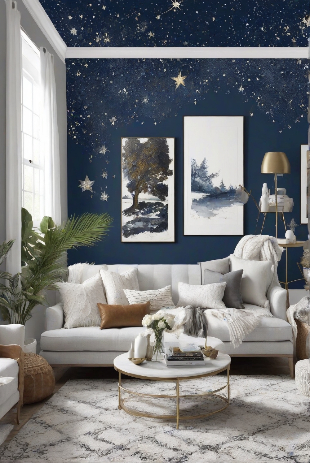 Is STARRY NIGHT (SW 6540) wall paint good for living room with a white ...