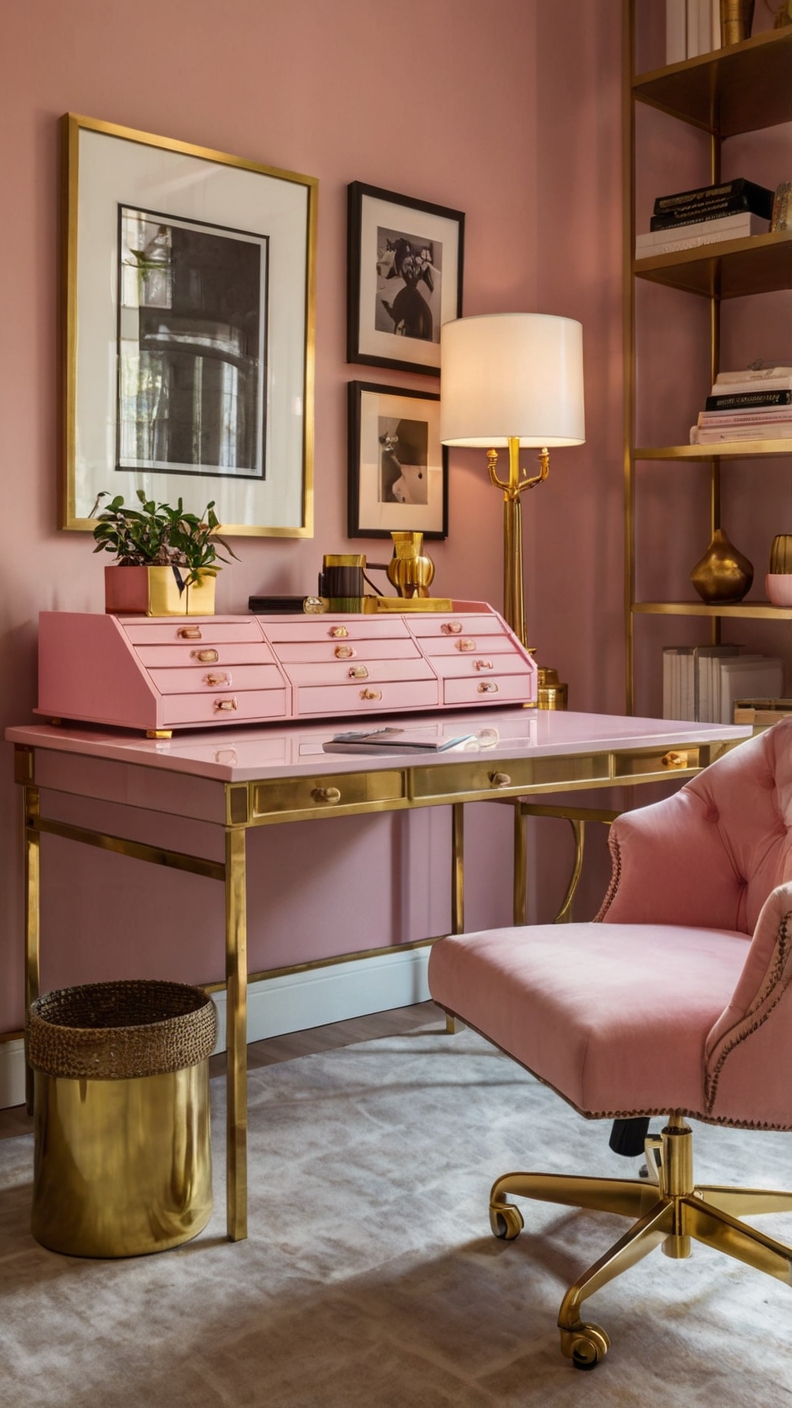 15 Modern Pink Girly Home Office Remodel Ideas to Try in 2025 - West ...