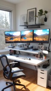 How can I optimize my home office with a 3 monitor desk setup? ? - West ...