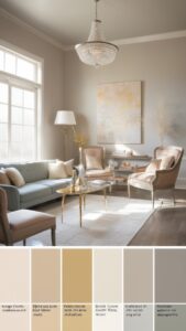 What are some trendy metallic color palette options for interior design ...
